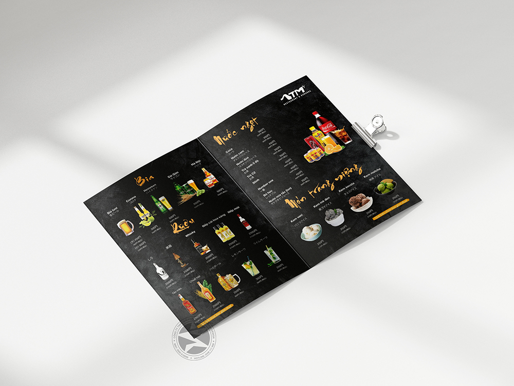 THIẾT KẾ MENU NHÀ HÀNG ATM - Star Design